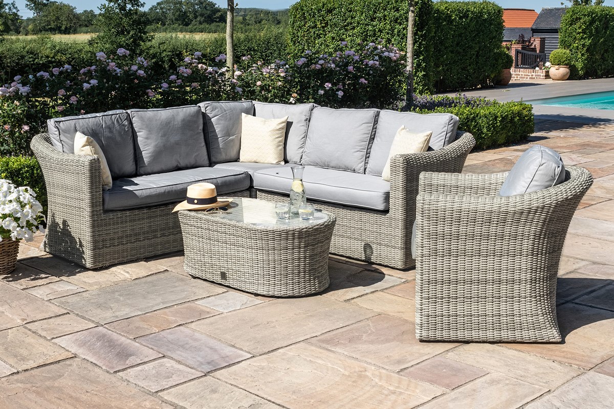 Oxford Small Corner Sofa Set with Coffee Table & Armchair - Maze